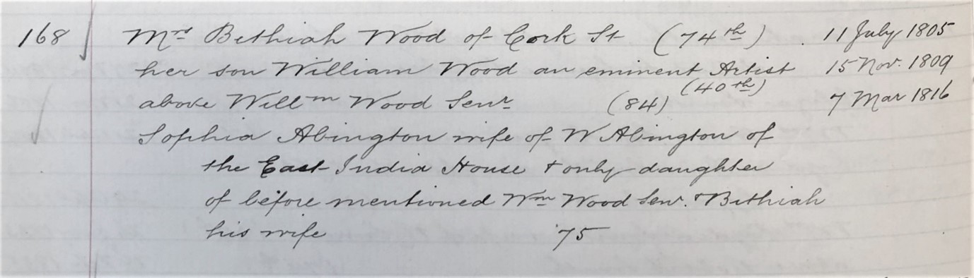 The headstone of artist William Wood (1769-1809) - Simon Francis Brown